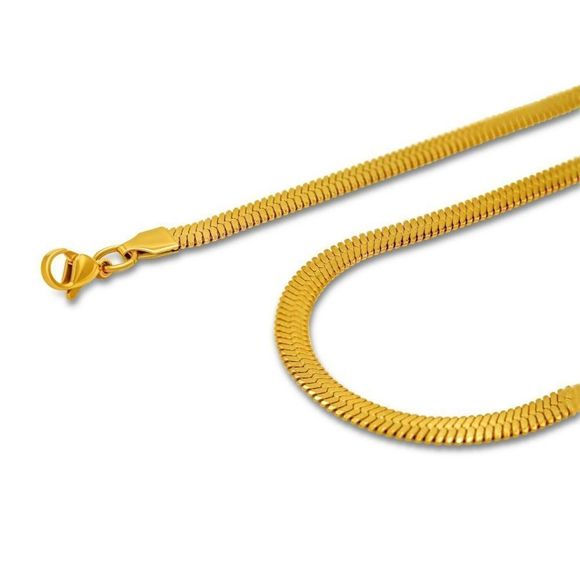 Jewelry | 2 18k Goldsnake Chain Necklace 5mmgold Snake Herringbone ...
